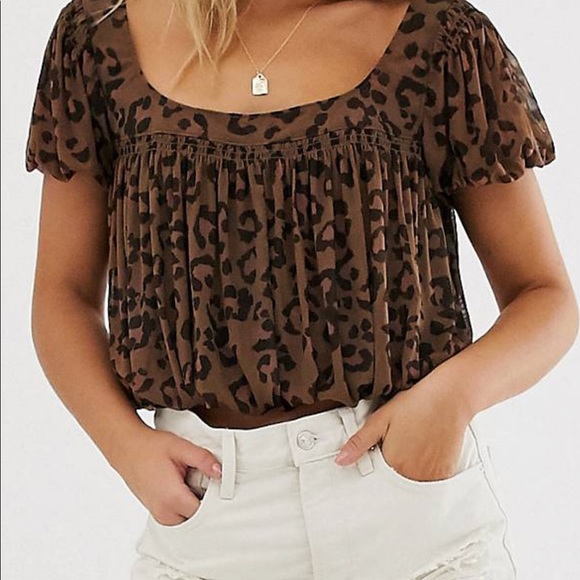 Free People | Tops | Free People Leopard Floral Top | Poshmark